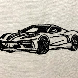 Corvette C8 Machine Embroidery Pattern Corvette Embroidery Design ...