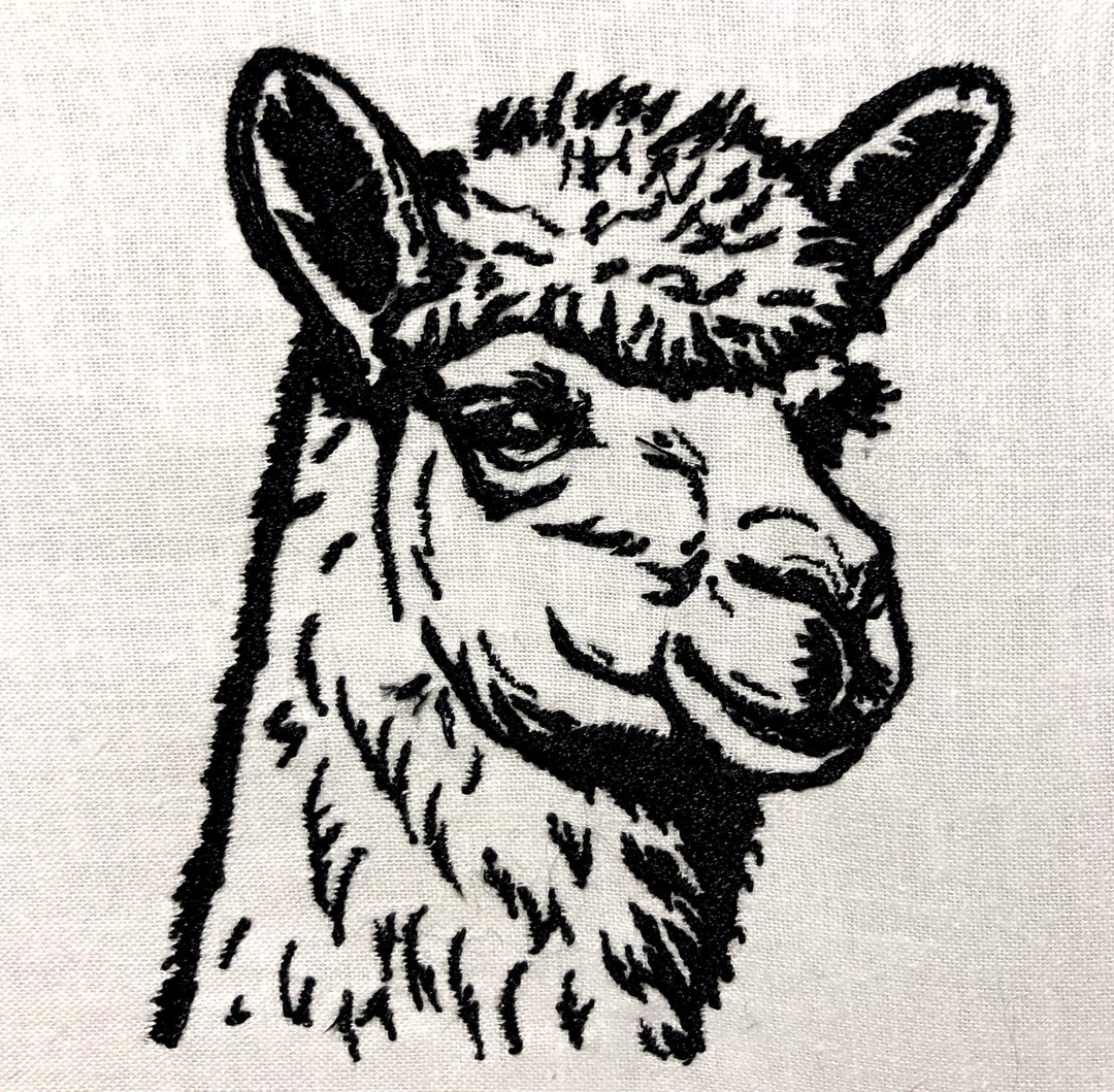 Alpaca Face Machine Embroidery Pattern Farm Embroidery Design Digital ...