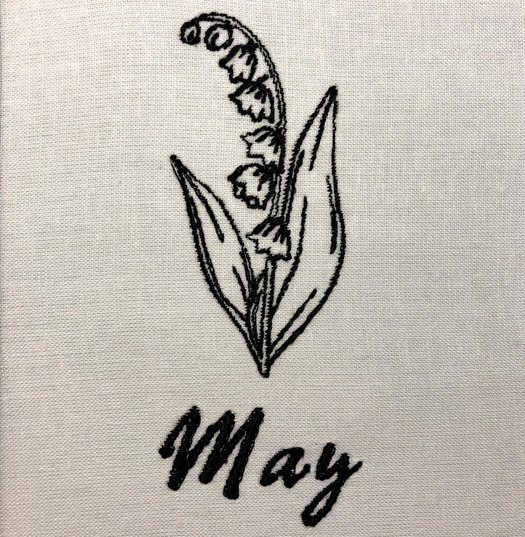 May Birthday Flower Machine Embroidery Pattern Lily of the Valley Embroidery Design Digital File ...