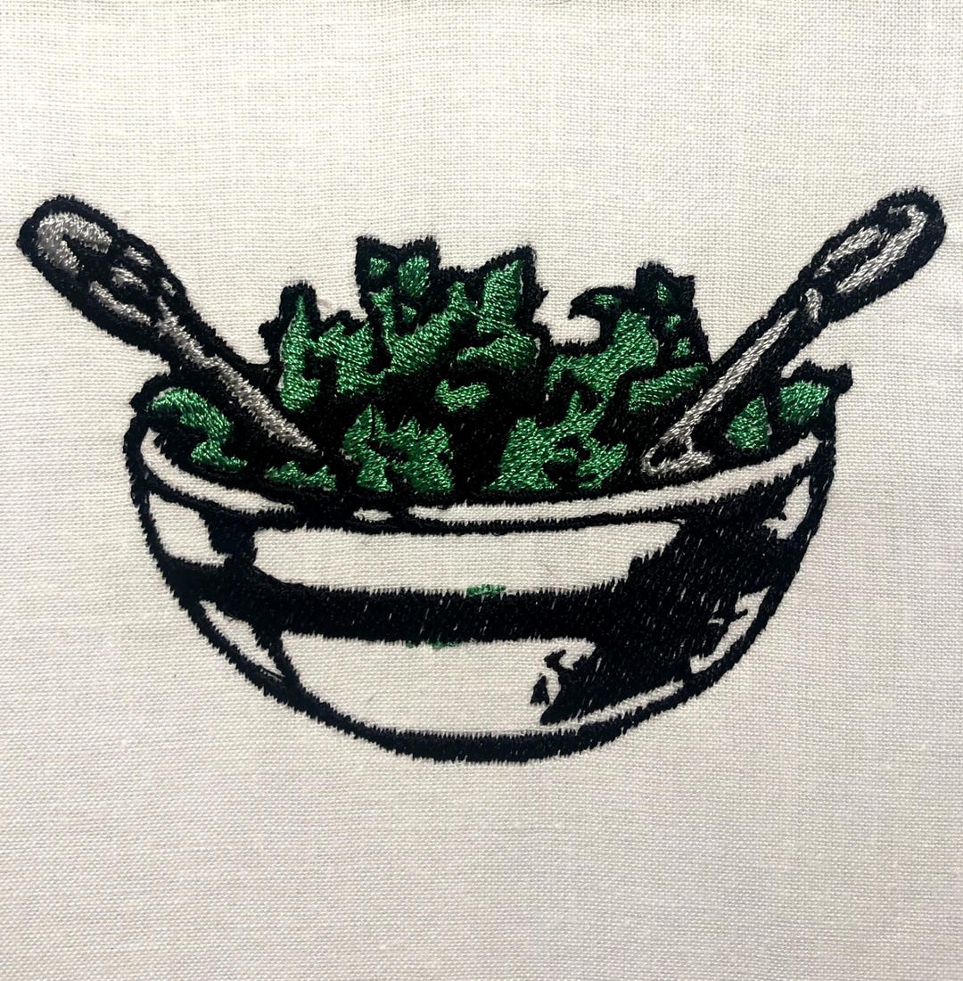 Salad Bowl Machine Embroidery Pattern Embroidery Design Digital File - Etsy