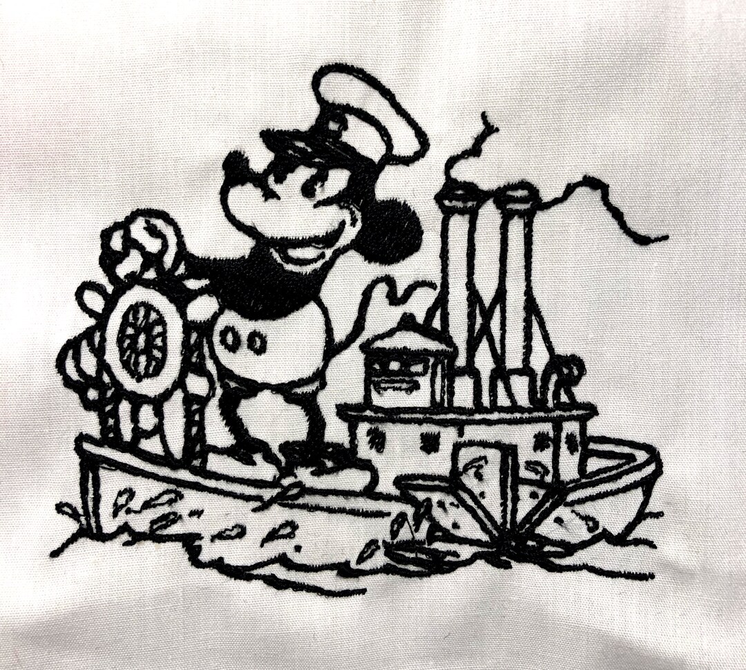 Steamboat Willie Vintage Mickey Mouse Machine Embroidery Pattern ...