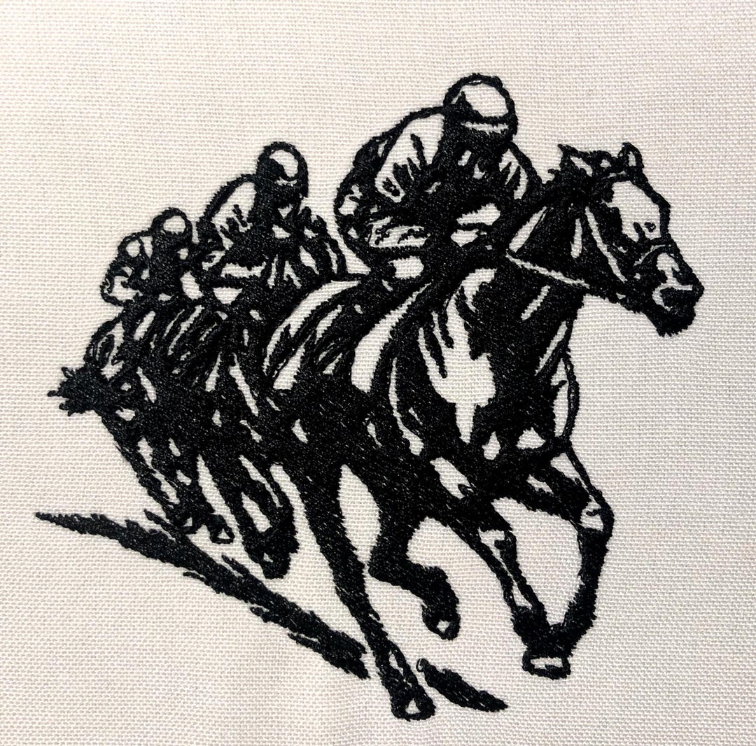 Horse Racing Machine Embroidery Pattern Embroidery Design Digital File ...
