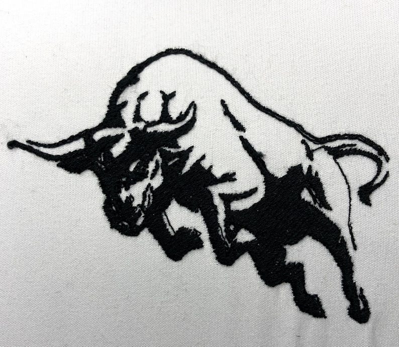 Bucking Bull Machine Embroidery Pattern Rodeo Embroidery Design Digital ...