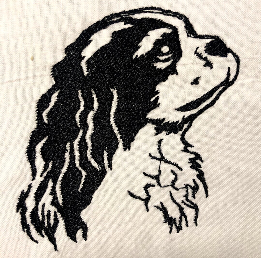 King Charles Spaniel Machine Embroidery Pattern Dog Embroidery Design ...
