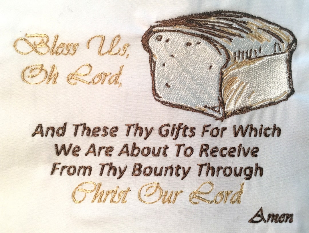 Food Blessing Prayer Machine Embroidery Pattern Embroidery Design ...
