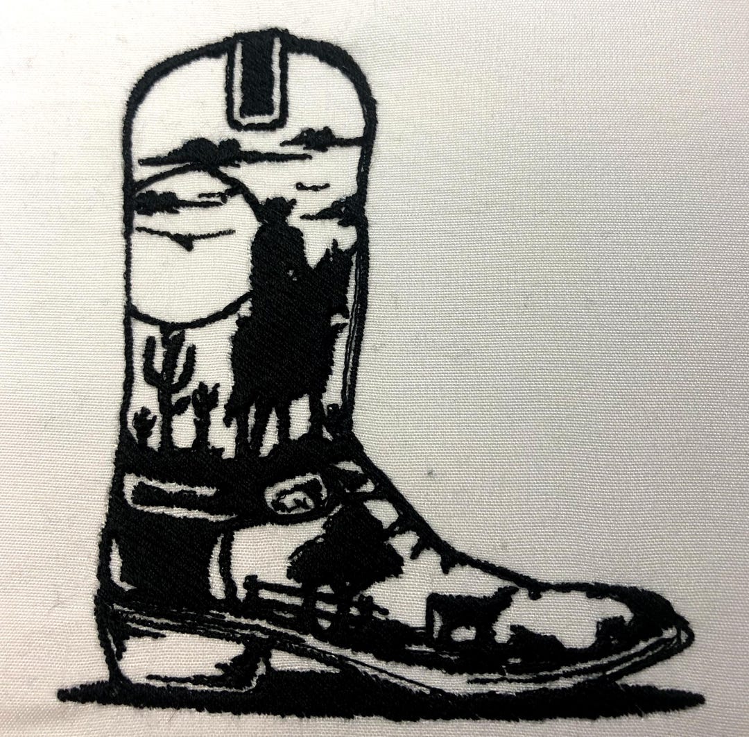 Cowboy Boot Embroidery Design Western Machine Embroidery Pattern ...