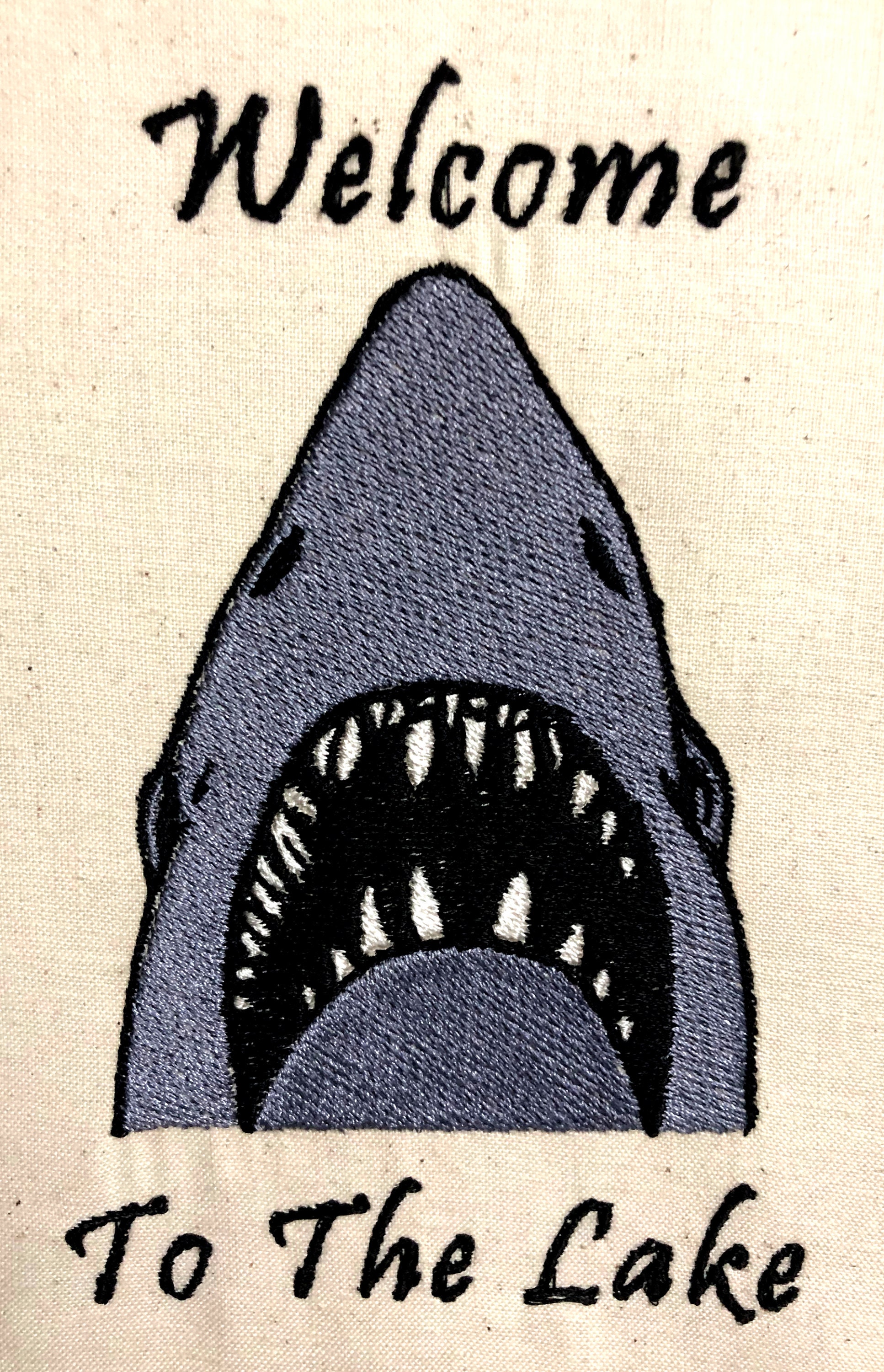 Jaws Welcome to the Lake Embroidery Design Welcome to the Lake Wall ...