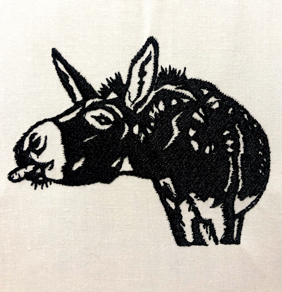 Donkey Eating Carrot Machine Embroidery Pattern Farm Embroidery Design ...