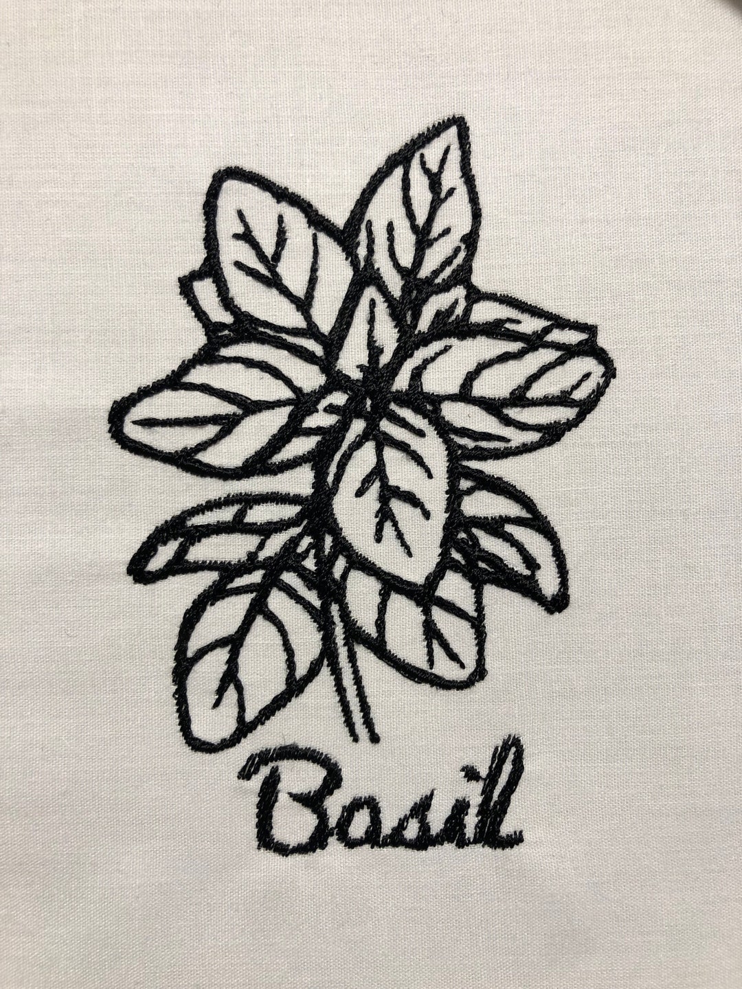 Basil Machine Embroidery Pattern Embroidery Design Digital File - Etsy