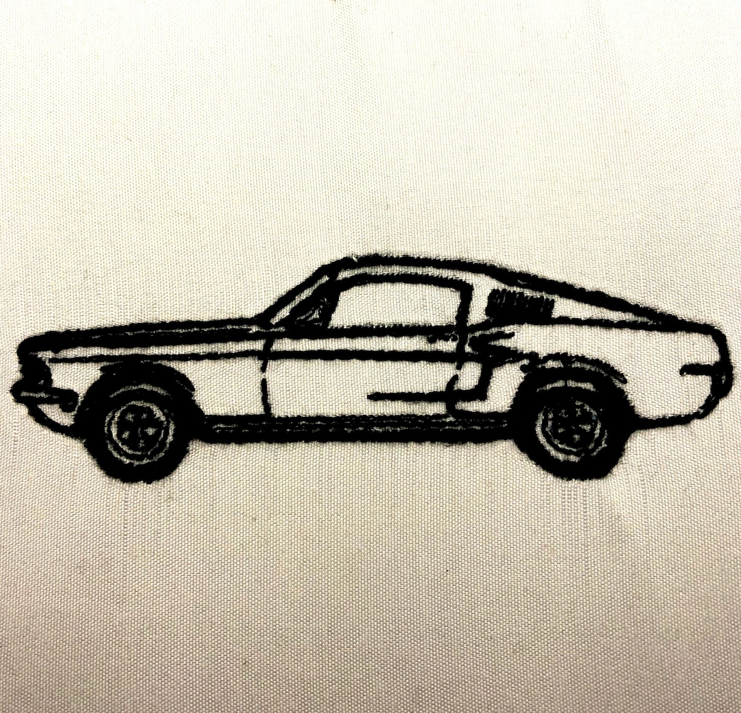 1968 Ford Mustang GT Fastback Machine Embroidery Pattern Mustang ...