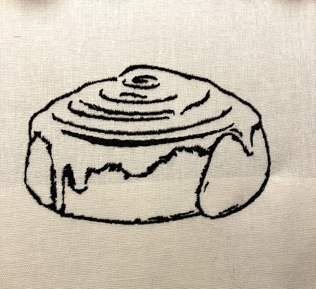 Cinnamon Roll Outline Machine Embroidery Pattern Embroidery Design ...