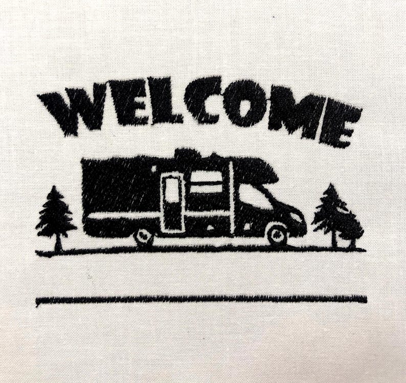 Class C RV Monogram Machine Embroidery Pattern Bus Embroidery Design ...