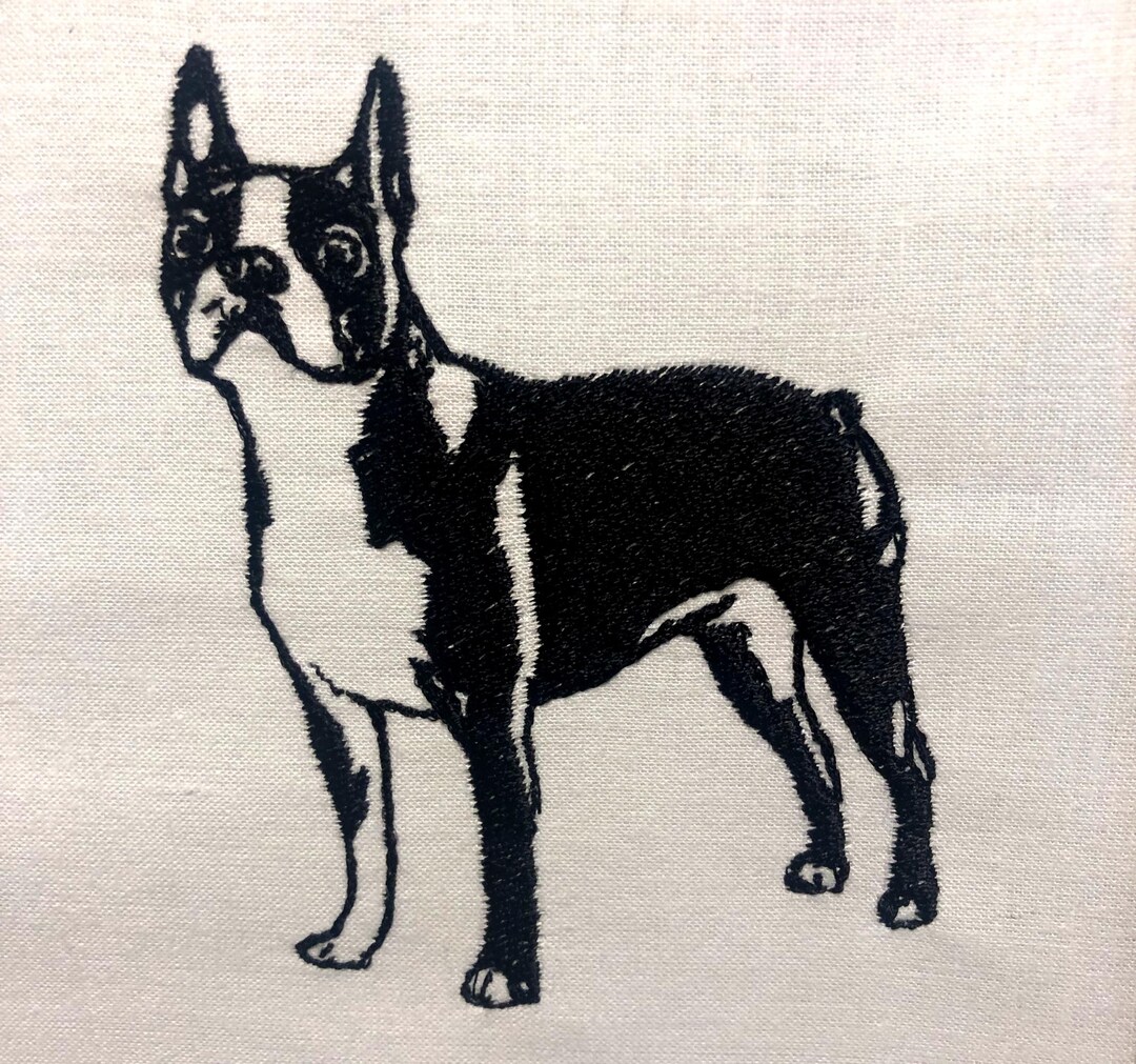 Boston Terrier Machine Embroidery Pattern Dog Embroidery Design Digital ...