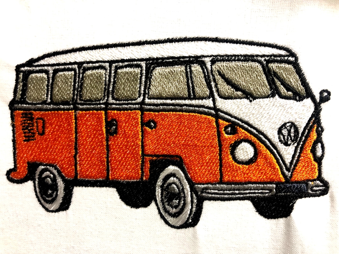 Vintage Volkswagen Bus Machine Embroidery Pattern Embroidery Design ...