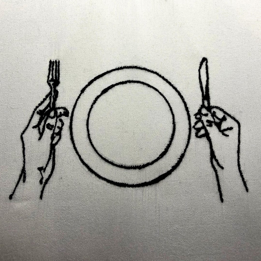 Ready to Eat Machine Embroidery Pattern Dinnerplate Embroidery Design ...