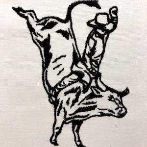 Rodeo Bull Rider Machine Embroidery Pattern Embroidery Design Digital ...