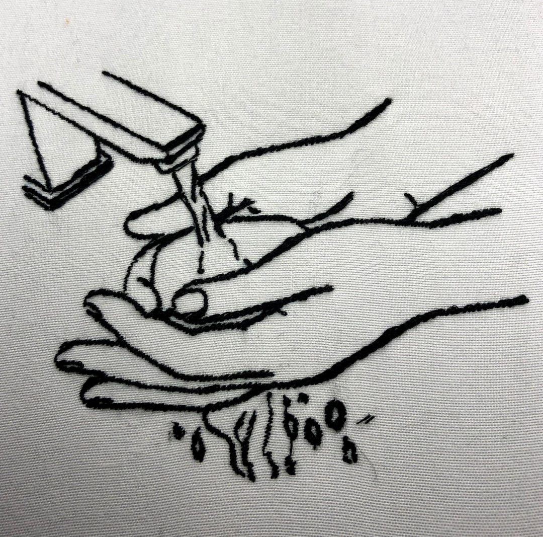 Hand Washing Machine Embroidery Pattern Washing Hands Embroidery Design ...
