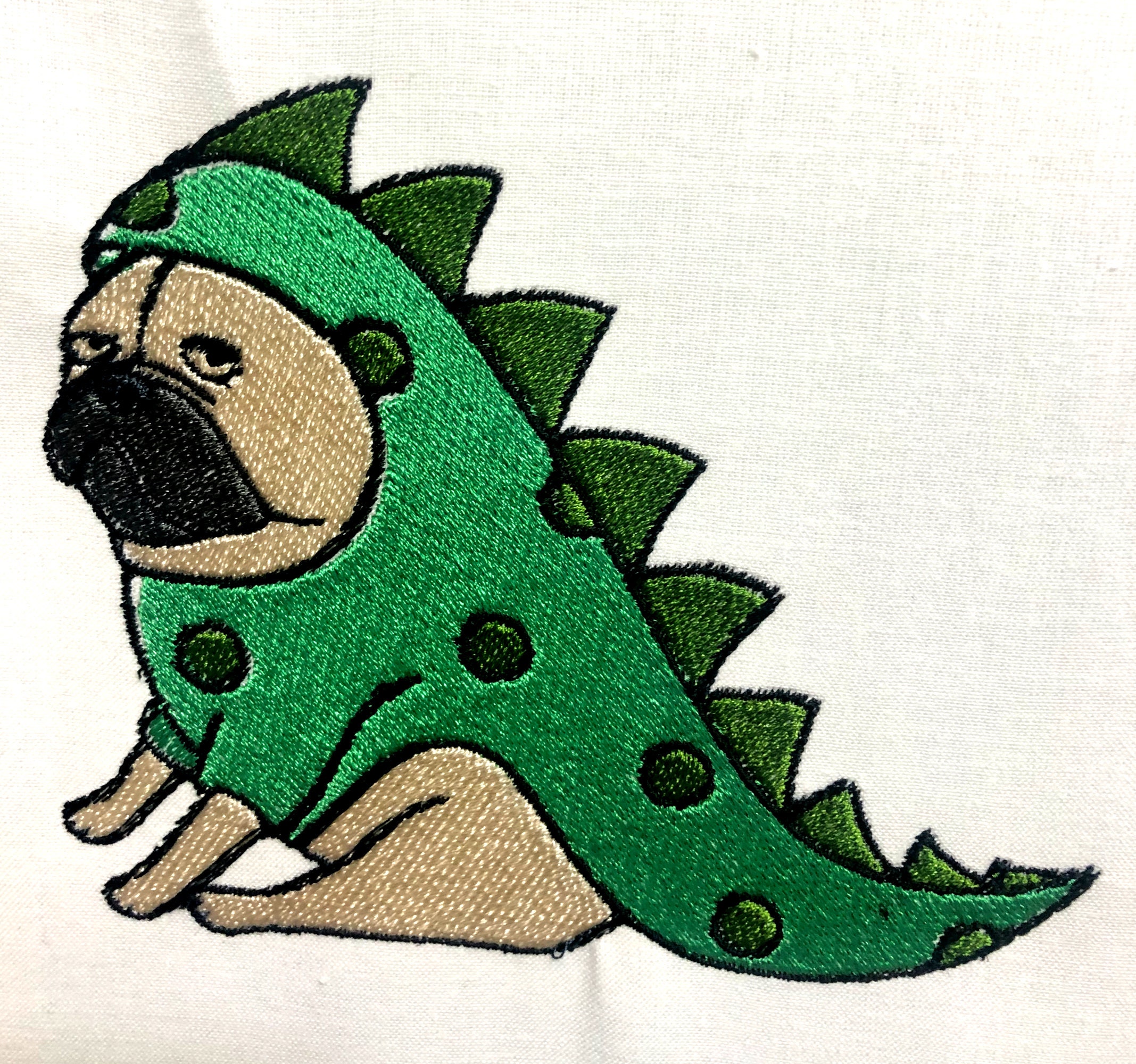 Pug Dinosaur Machine Embroidery Design Halloween Embroidery - Etsy
