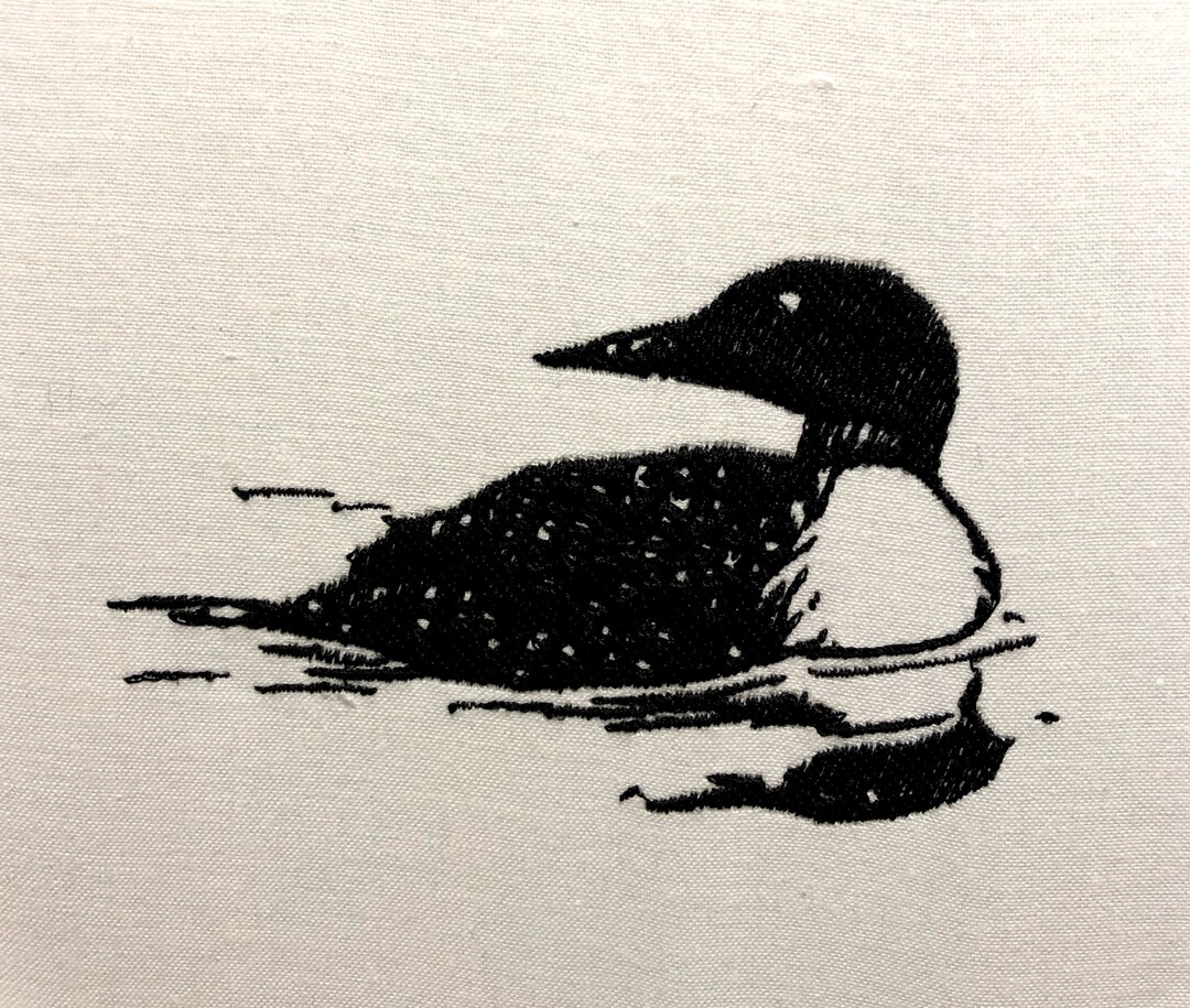 Loon Black Machine Embroidery Pattern Embroidery Design Digital File - Etsy