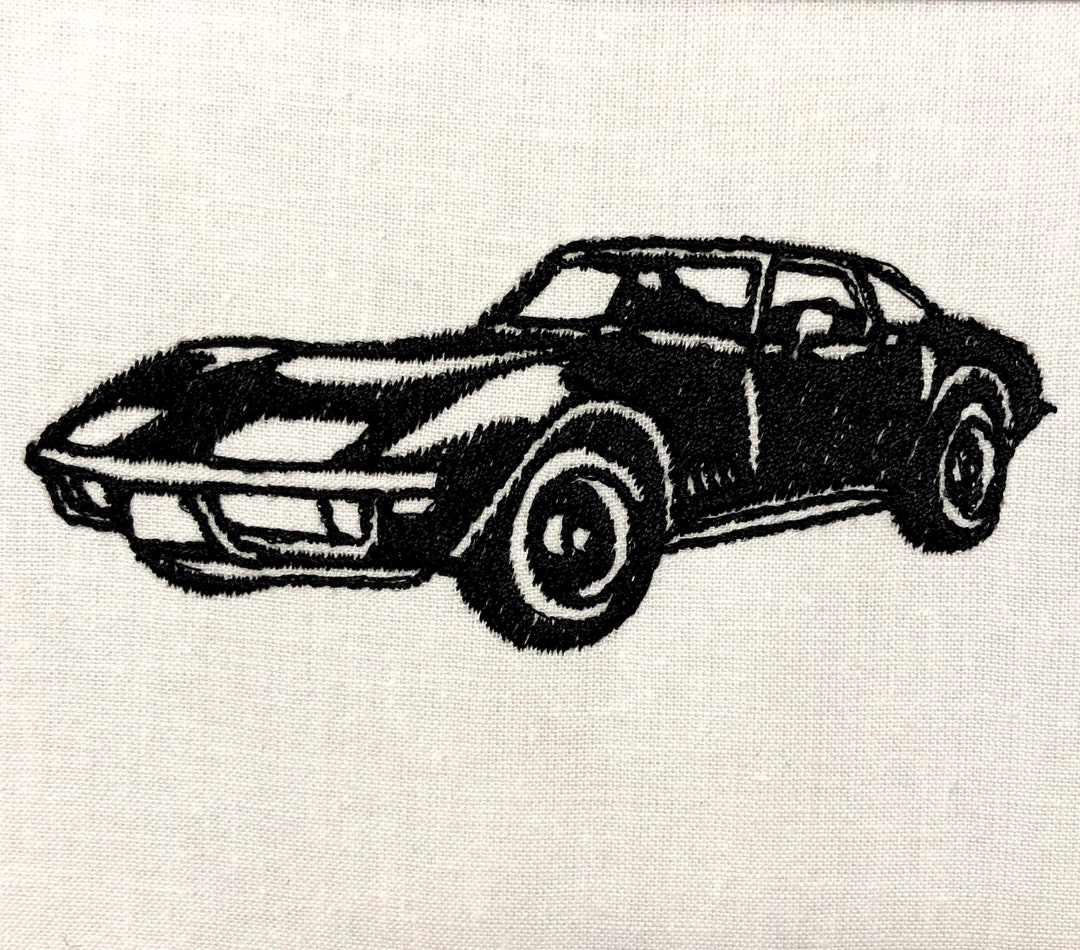 Corvette C3 Black Machine Embroidery Pattern Auto Embroidery Design ...