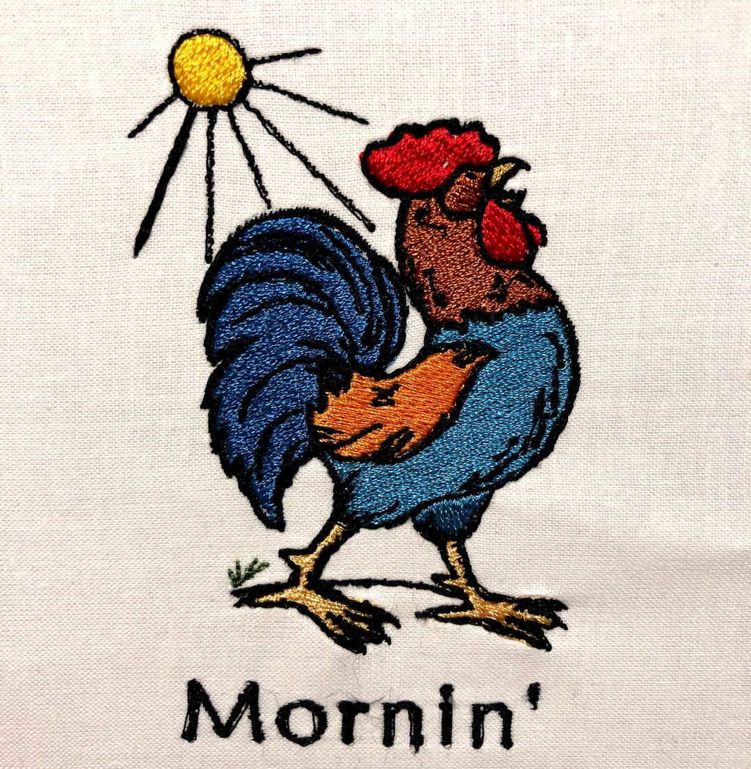 Rooster Machine Embroidery Pattern Embroidery Design Digital File - Etsy
