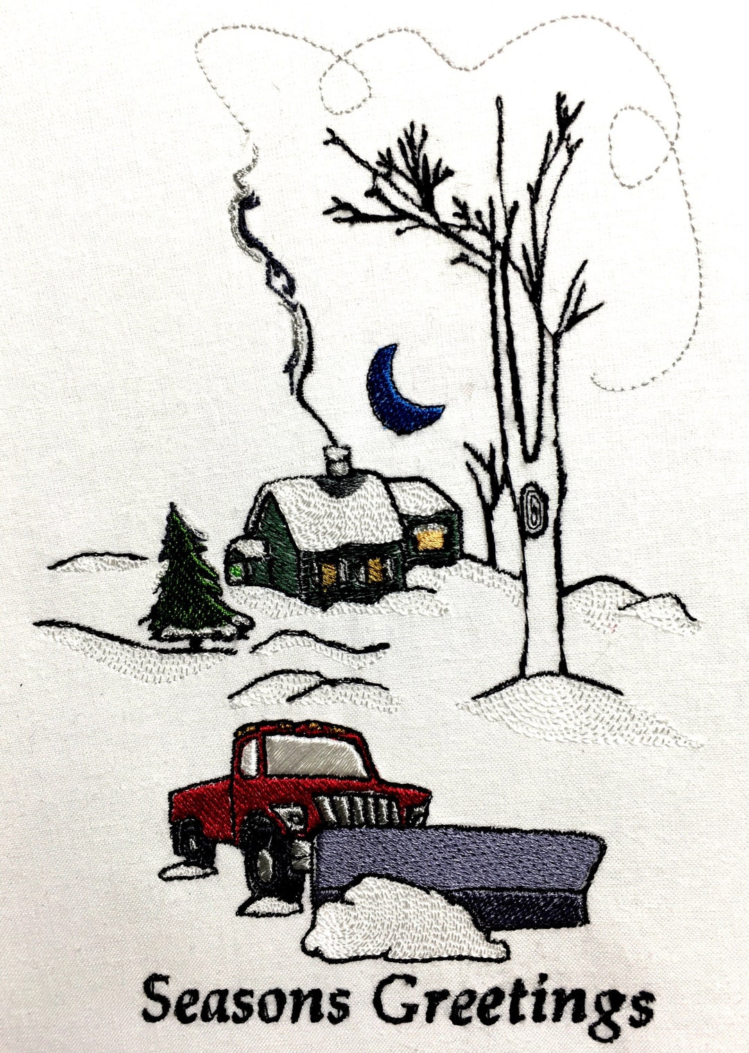 Plowing Snow Machine Embroidery Pattern Christmas Embroidery Design ...