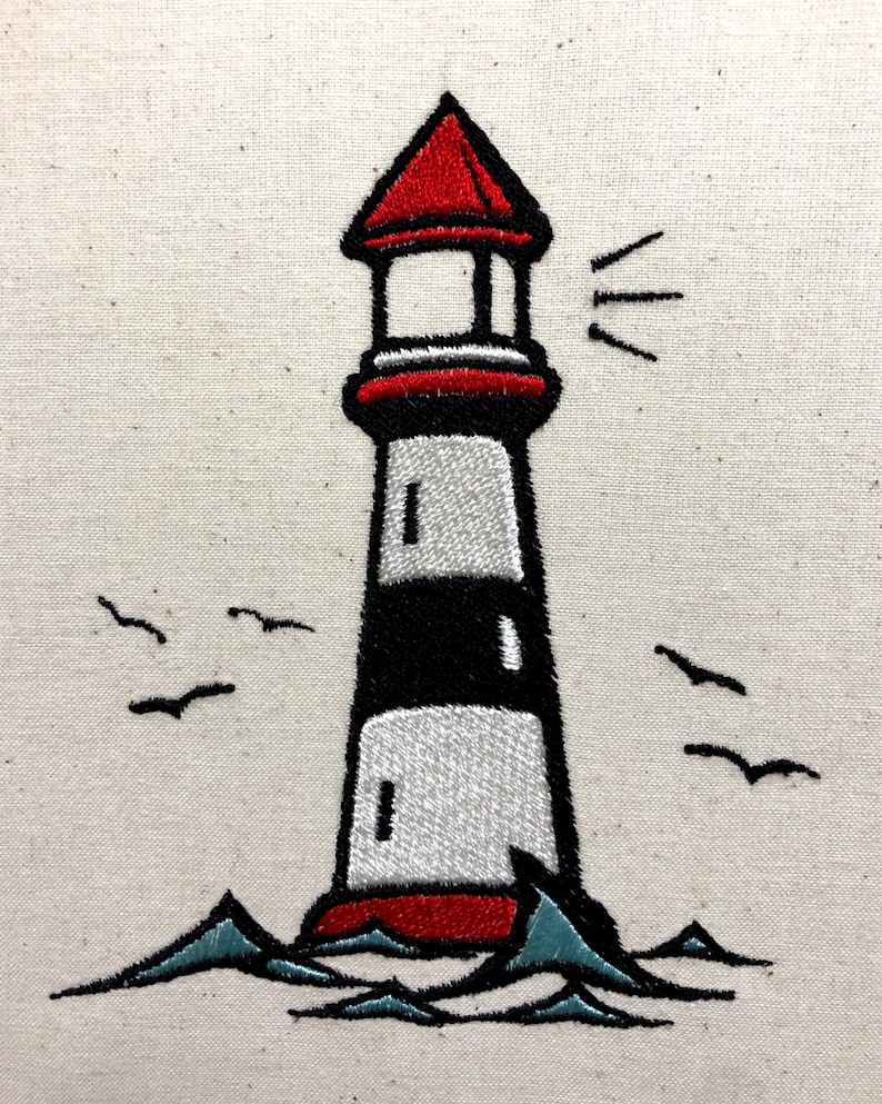 Lighthouse Machine Embroidery Pattern Embroidery Design Digital File - Etsy
