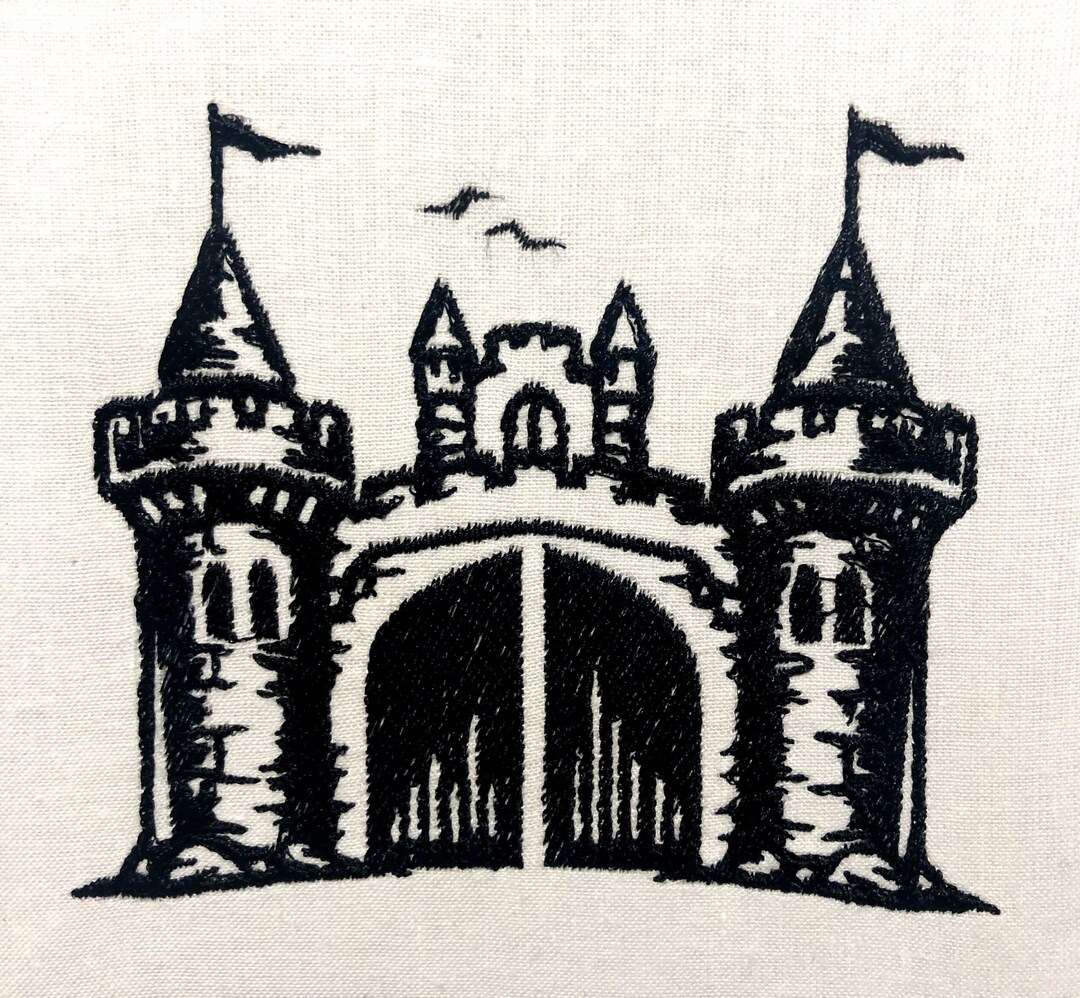 Castle Gate BLK Machine Embroidery Pattern Castle Embroidery Designs ...