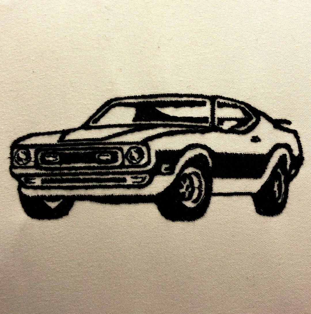 1972 Ford Mustang Machine Embroidery Pattern Auto Embroidery Design ...
