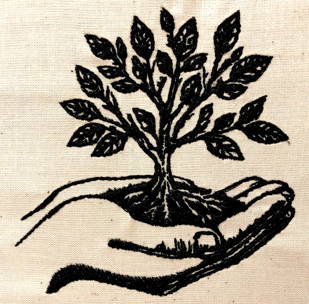 Tree in Hands Machine Embroidery Pattern Gardening Embroidery Design ...