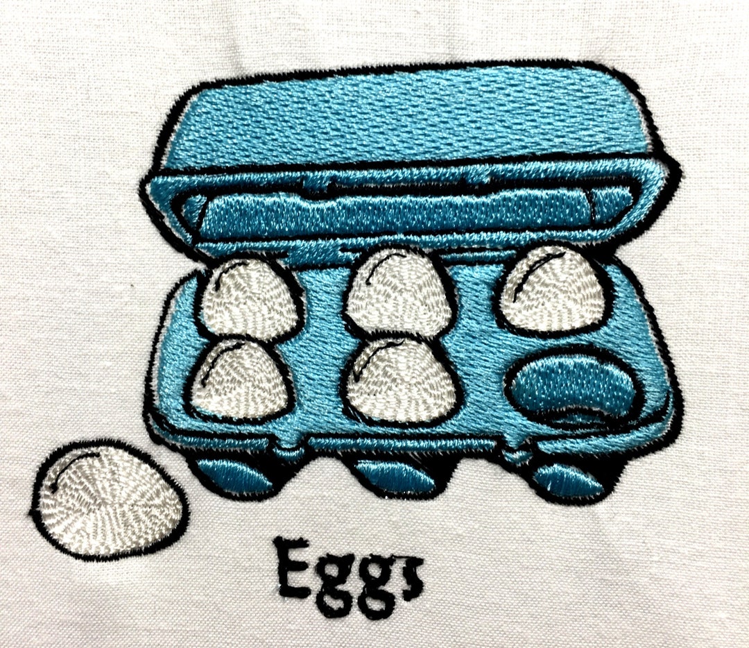 Eggs Egg Carton Machine Embroidery Pattern Embroidery Design Digital ...