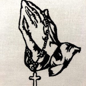 Catholic Praying Hands Machine Embroidery Pattern Rosary Embroidery ...