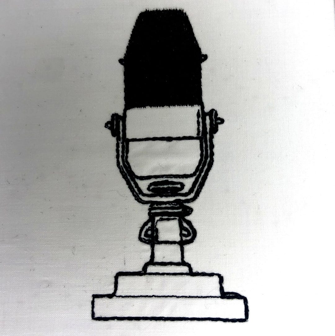 Old Radio Microphone Machine Embroidery Pattern Podcast Embroidery ...