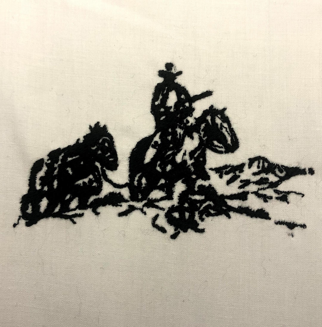 Cowboy Western Scene Machine Embroidery Pattern Cowboy Embroidery ...
