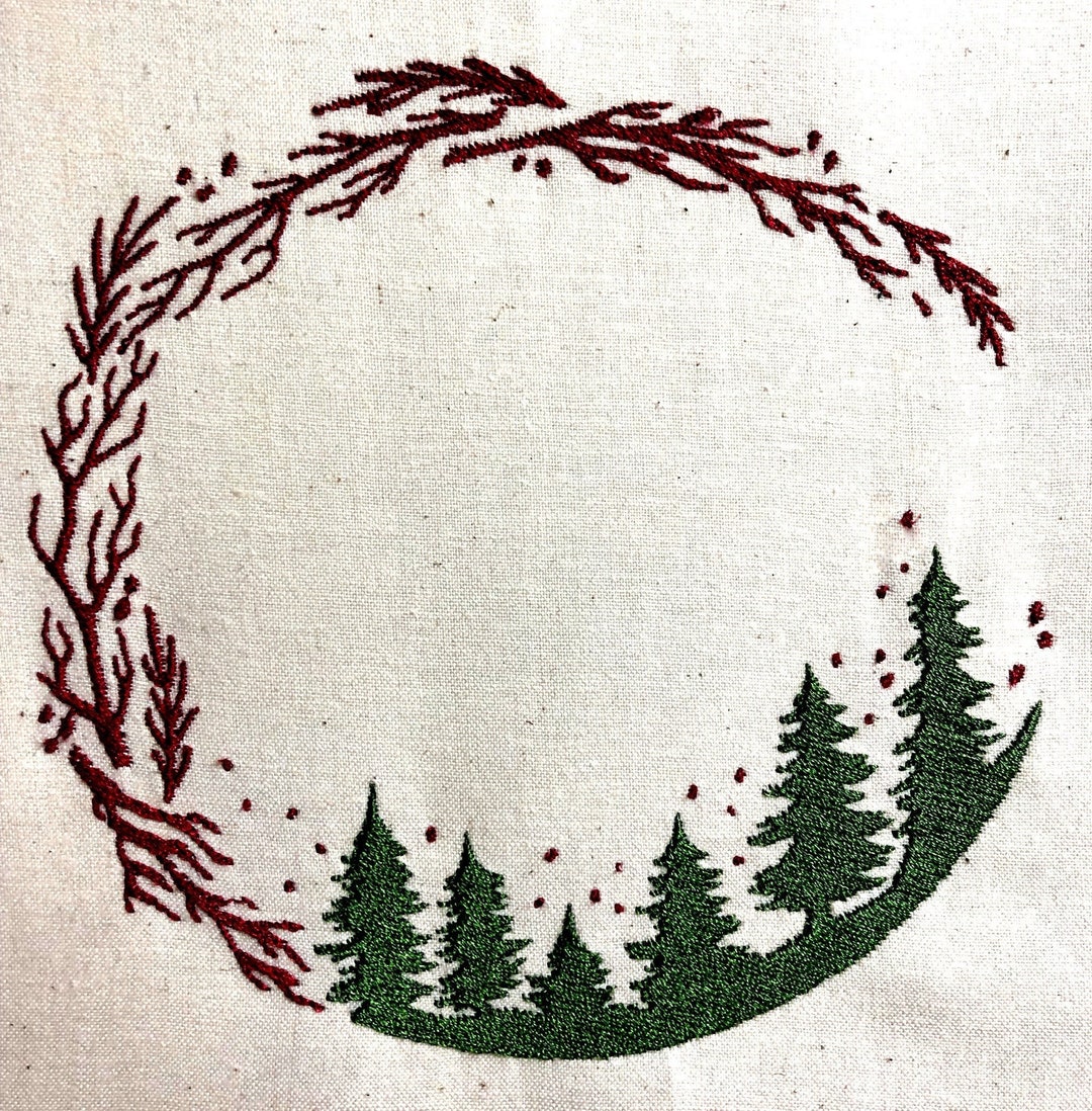 Christmas Tree Wreath Machine Embroidery Designs Embroidery Design ...