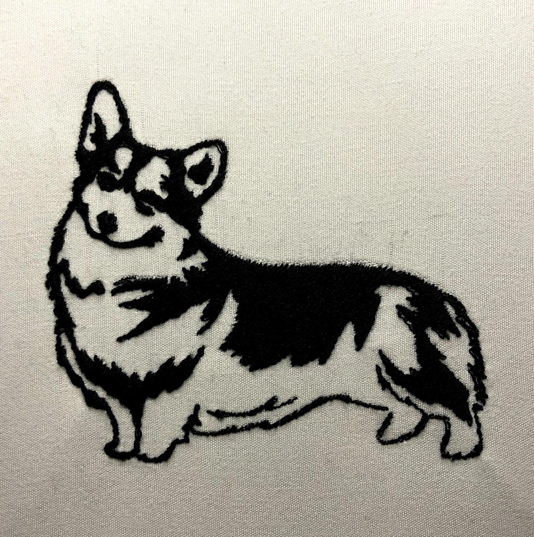 Corgi Standing Machine Embroidery Design Corgi Embroidery Pattern ...