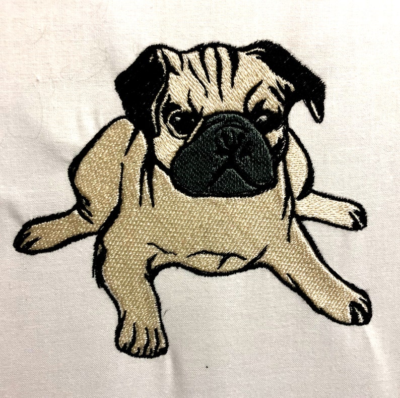 Pug Machine Embroidery Design Dog Embroidery Pattern Digital File - Etsy