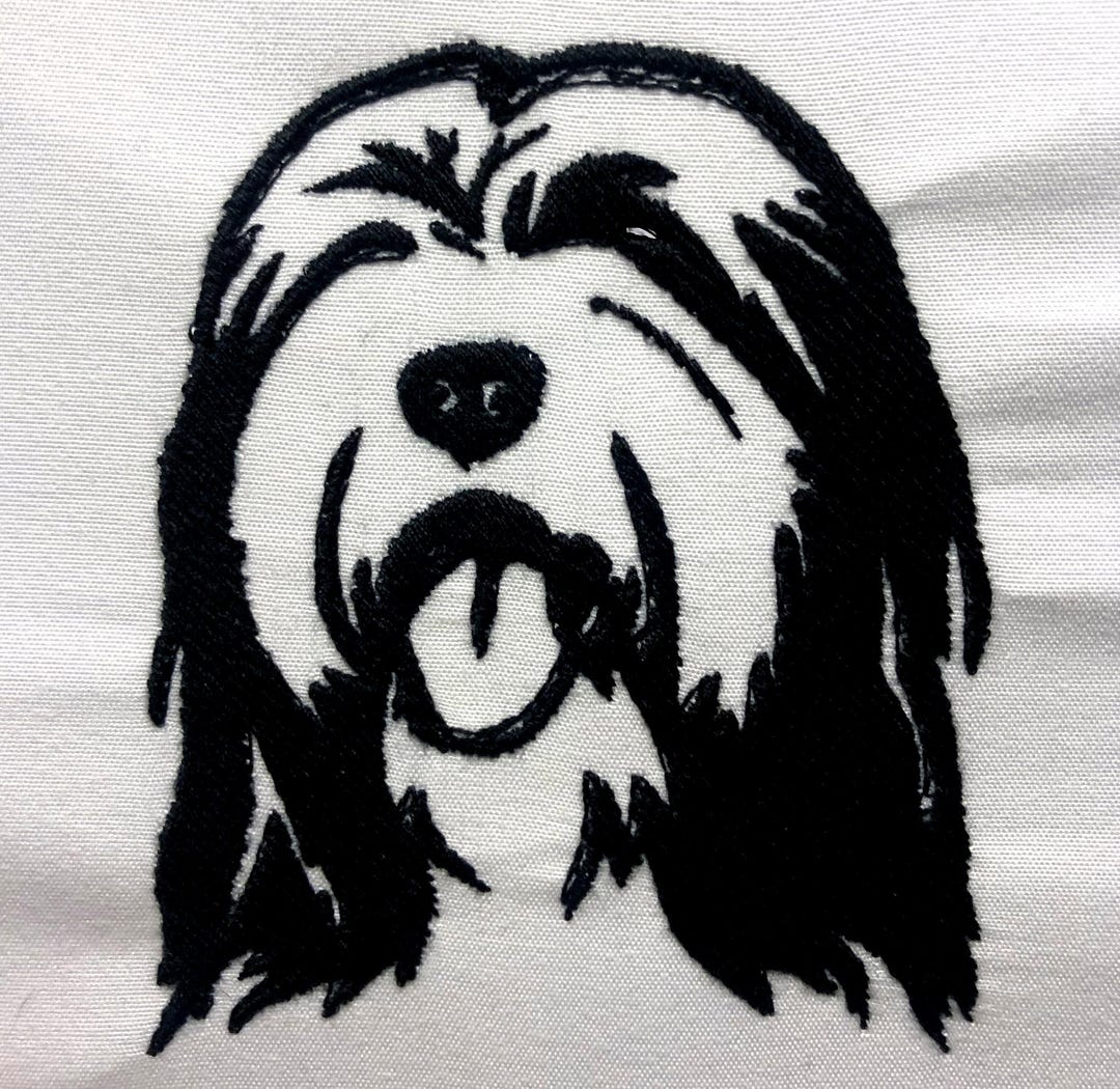 Bearded Collie Machine Embroidery Pattern Bearded Collie Embroidery ...