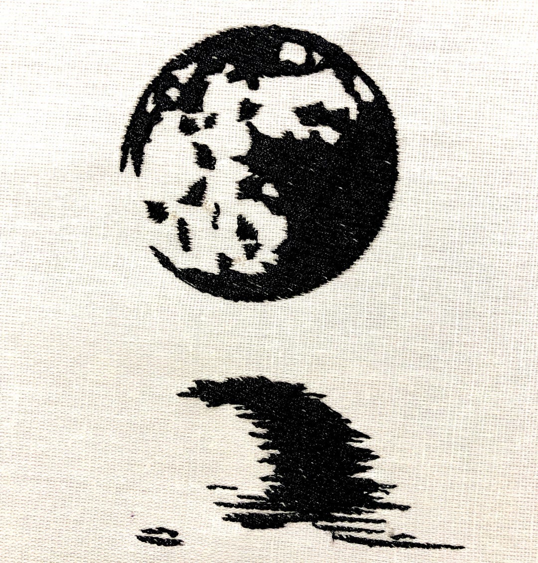 Full Moon Machine Embroidery Pattern Outer Space Embroidery Design ...