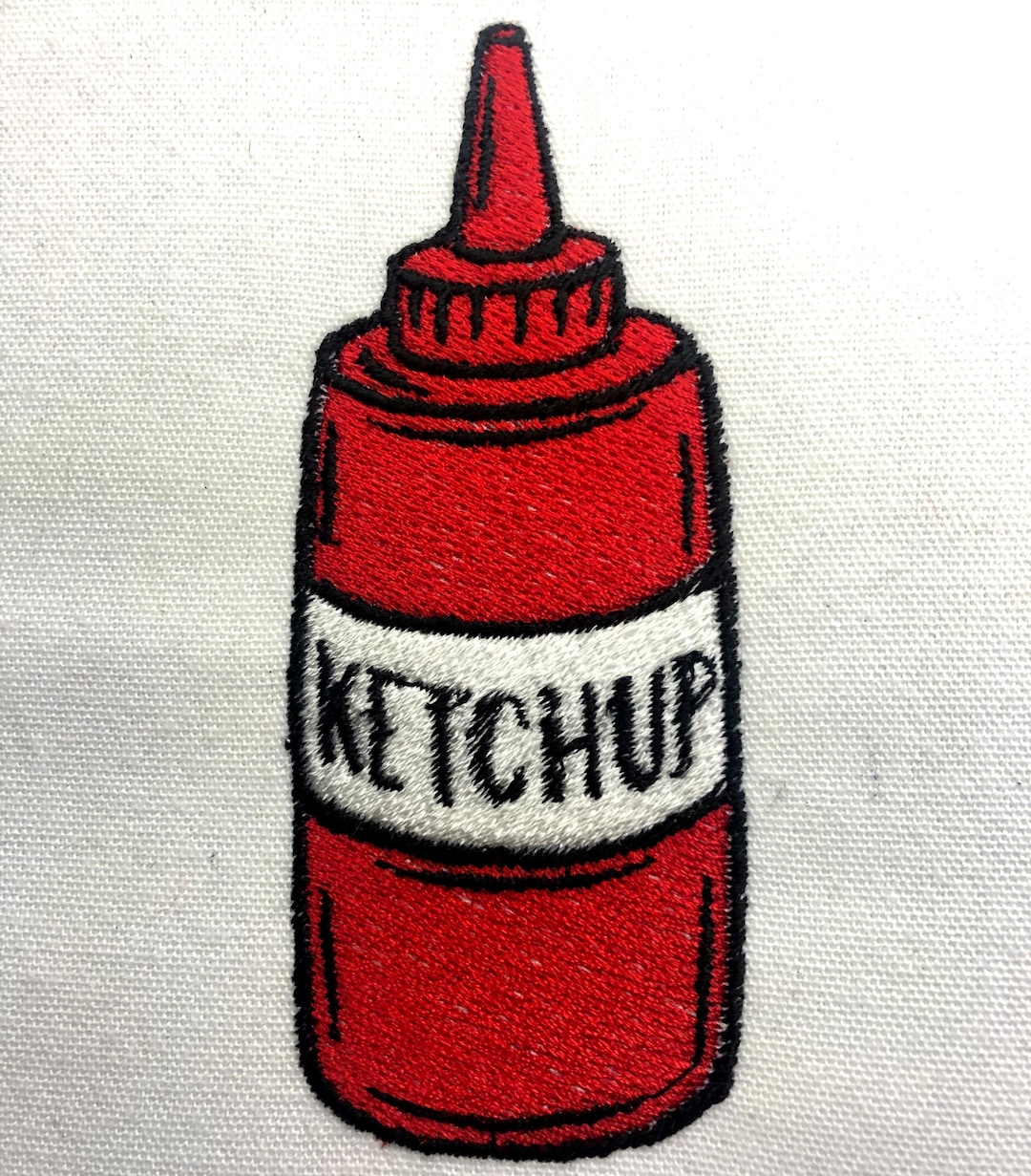 Ketchup Machine Embroidery Pattern Condiment Embroidery Design Digital ...