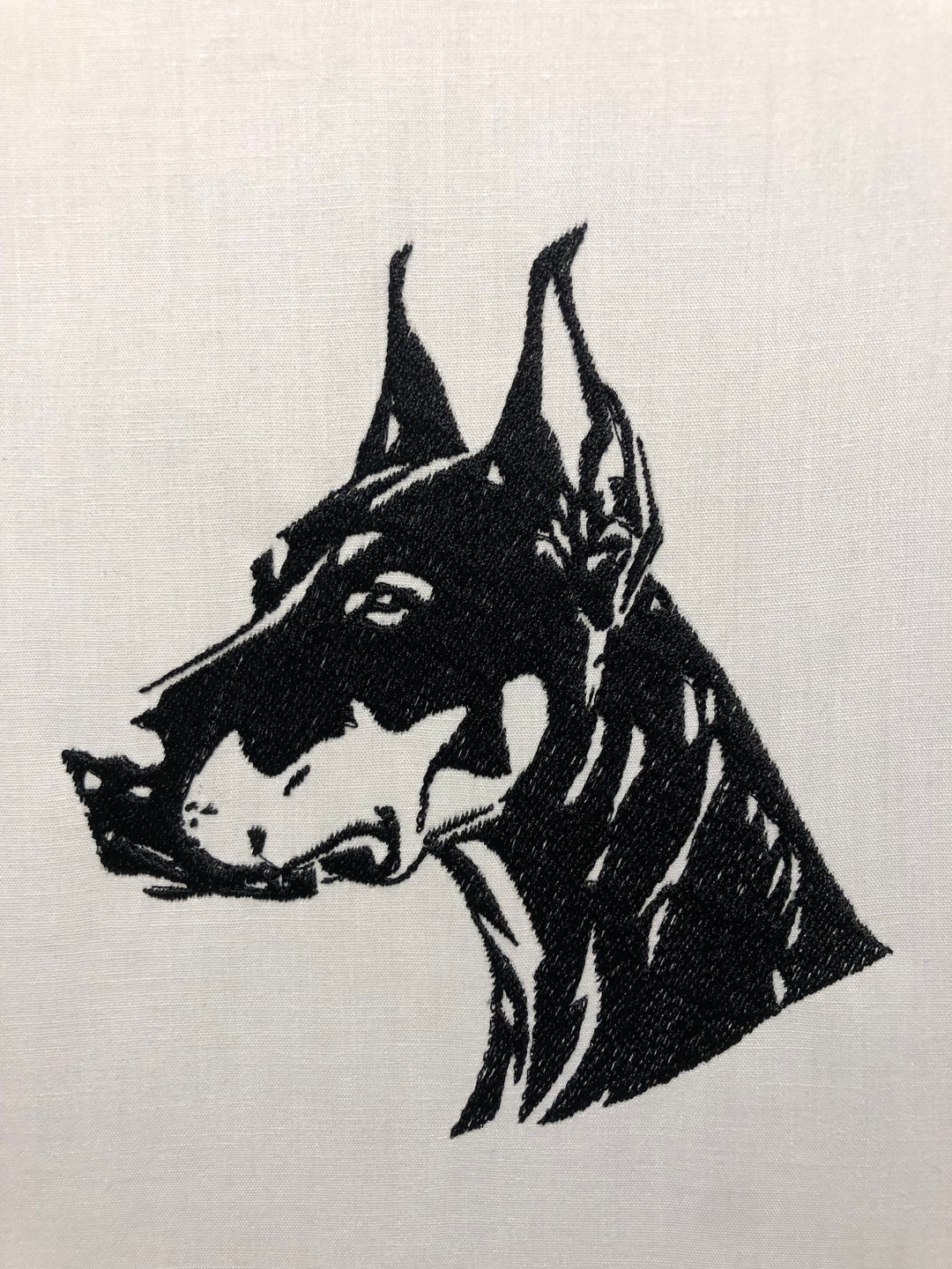 Doberman Profile Machine Embroidery Pattern Dog Embroidery Design ...