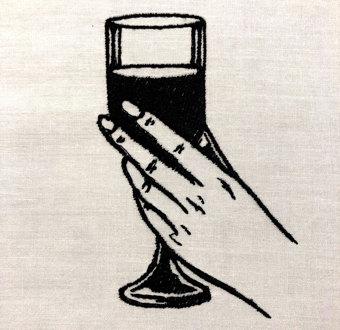 Drinking Wine Machine Embroidery Pattern Embroidery Design Digital File ...