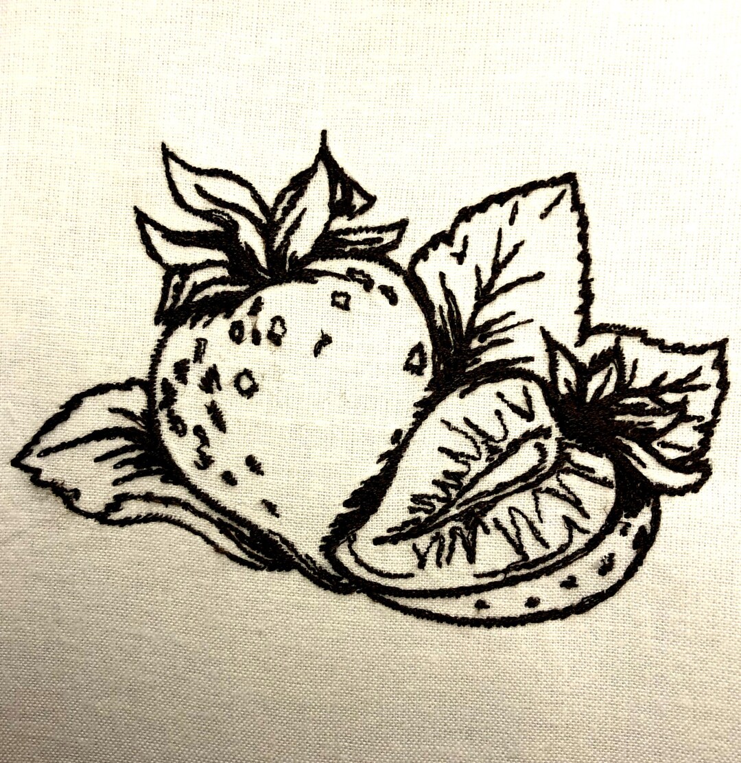 Strawberries Outline Machine Embroidery Pattern Embroidery Design ...