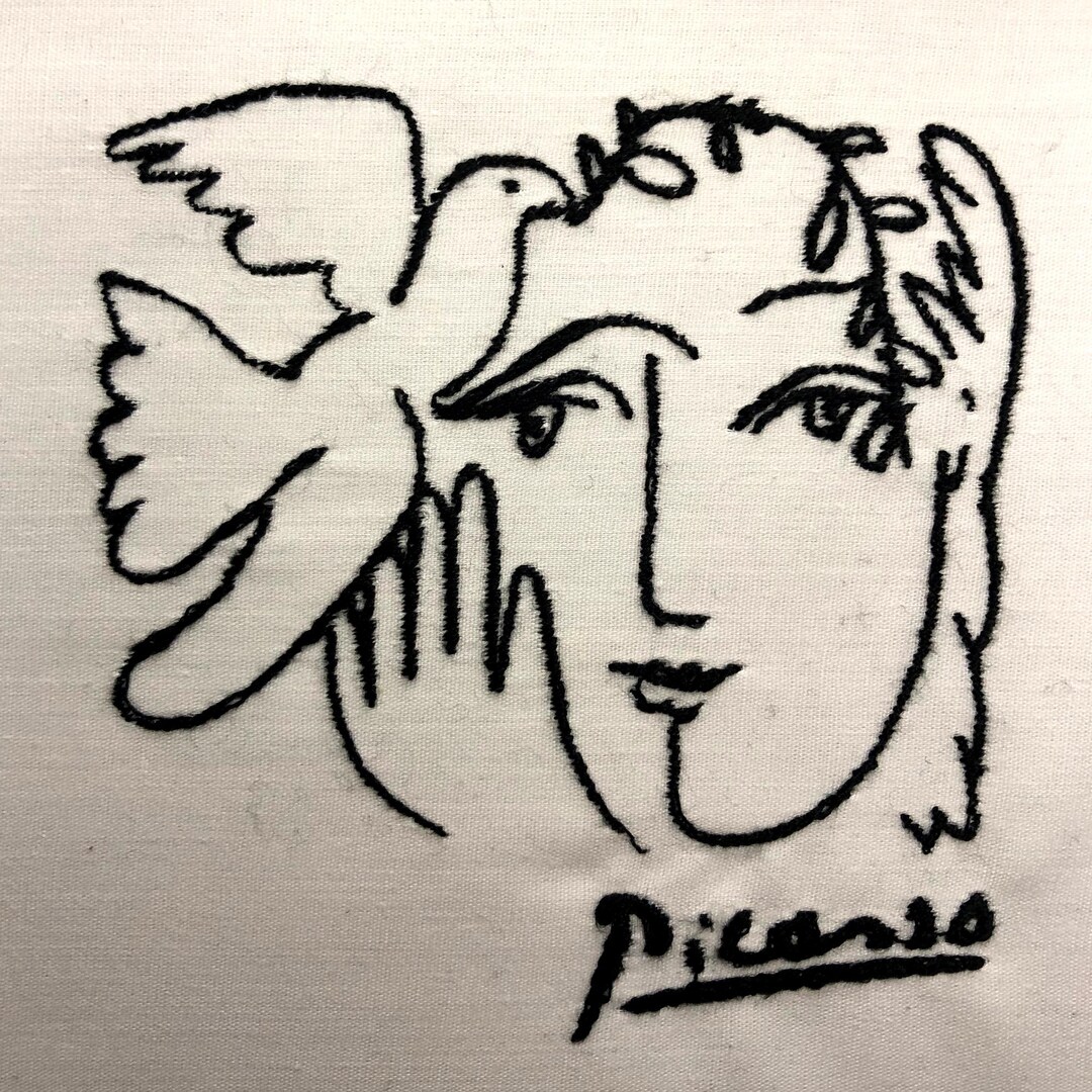 Picasso Woman With Dove Machine Embroidery Pattern Pablo Picasso ...