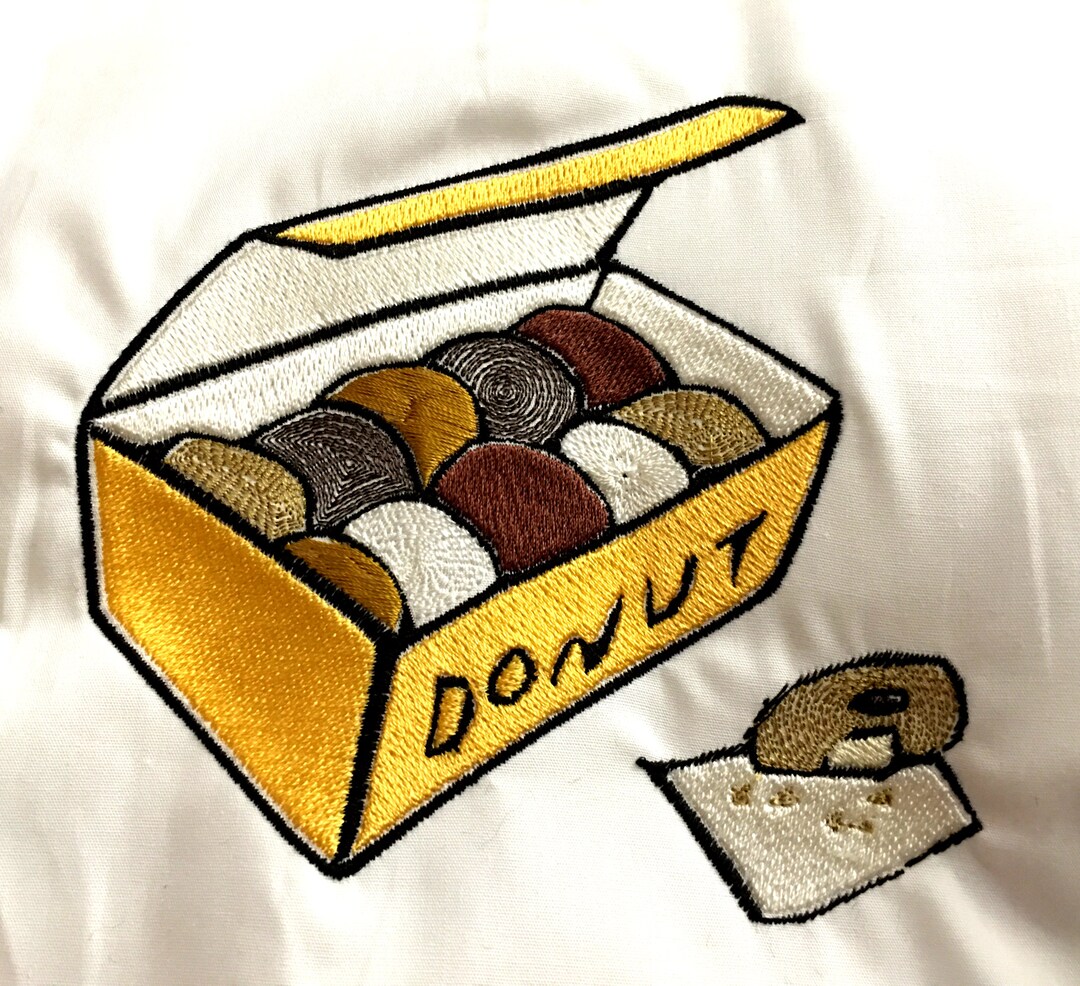 Donut Box Machine Embroidery Pattern Embroidery Design Digital File - Etsy