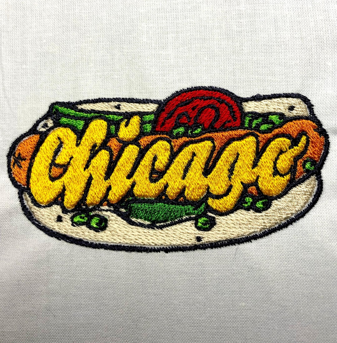 Chicago Hotdog Machine Embroidery Pattern Chicago Embroidery Design ...