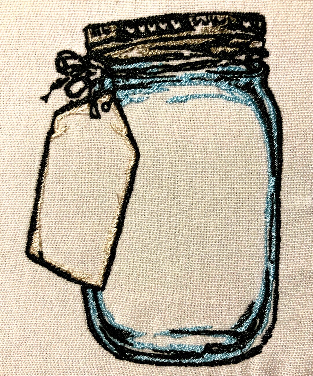 Clear Mason Jar Machine Embroidery Pattern Canning Embroidery Design ...