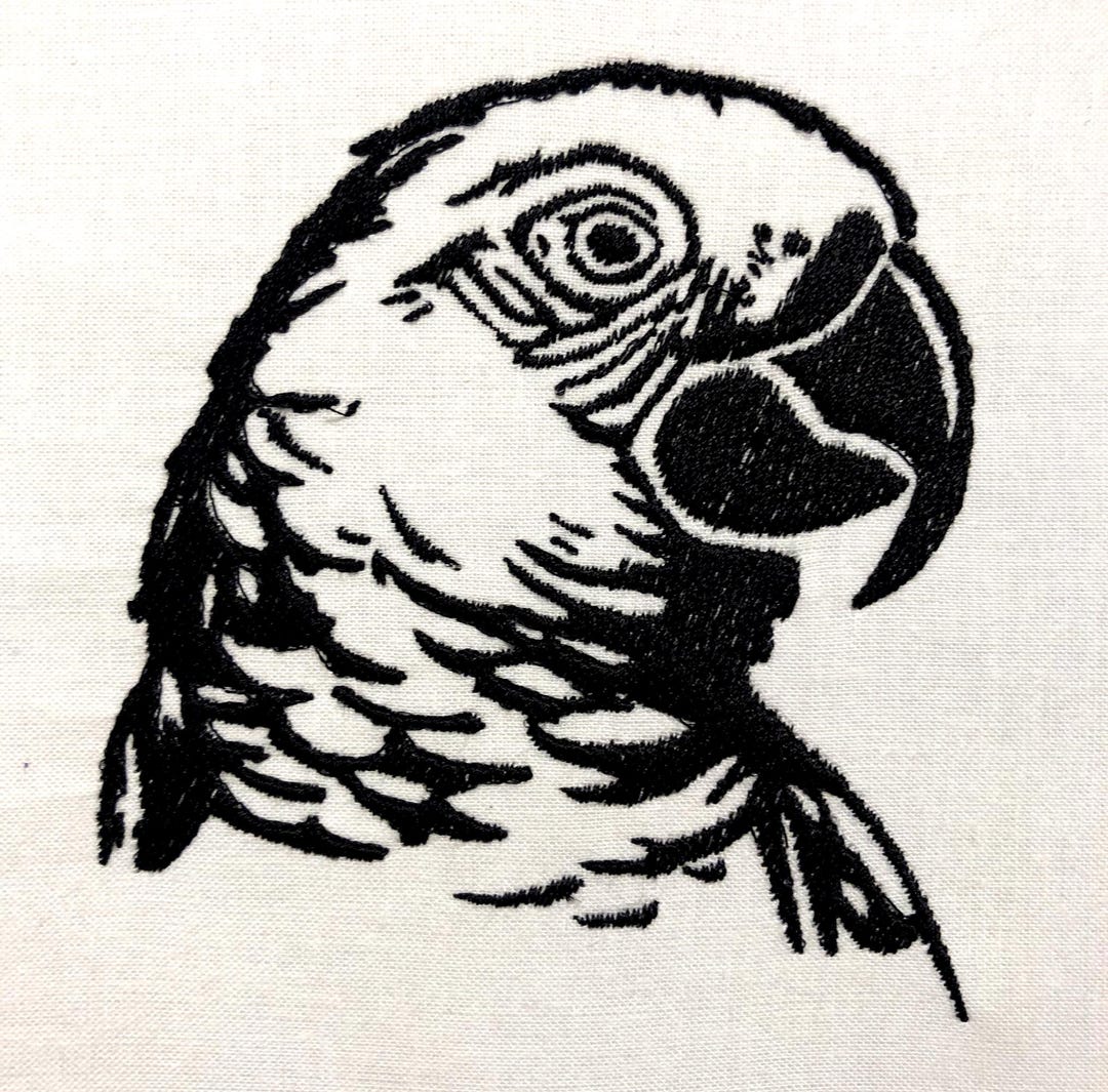 Parrot Head Machine Embroidery Pattern Embroidery Digital File - Etsy