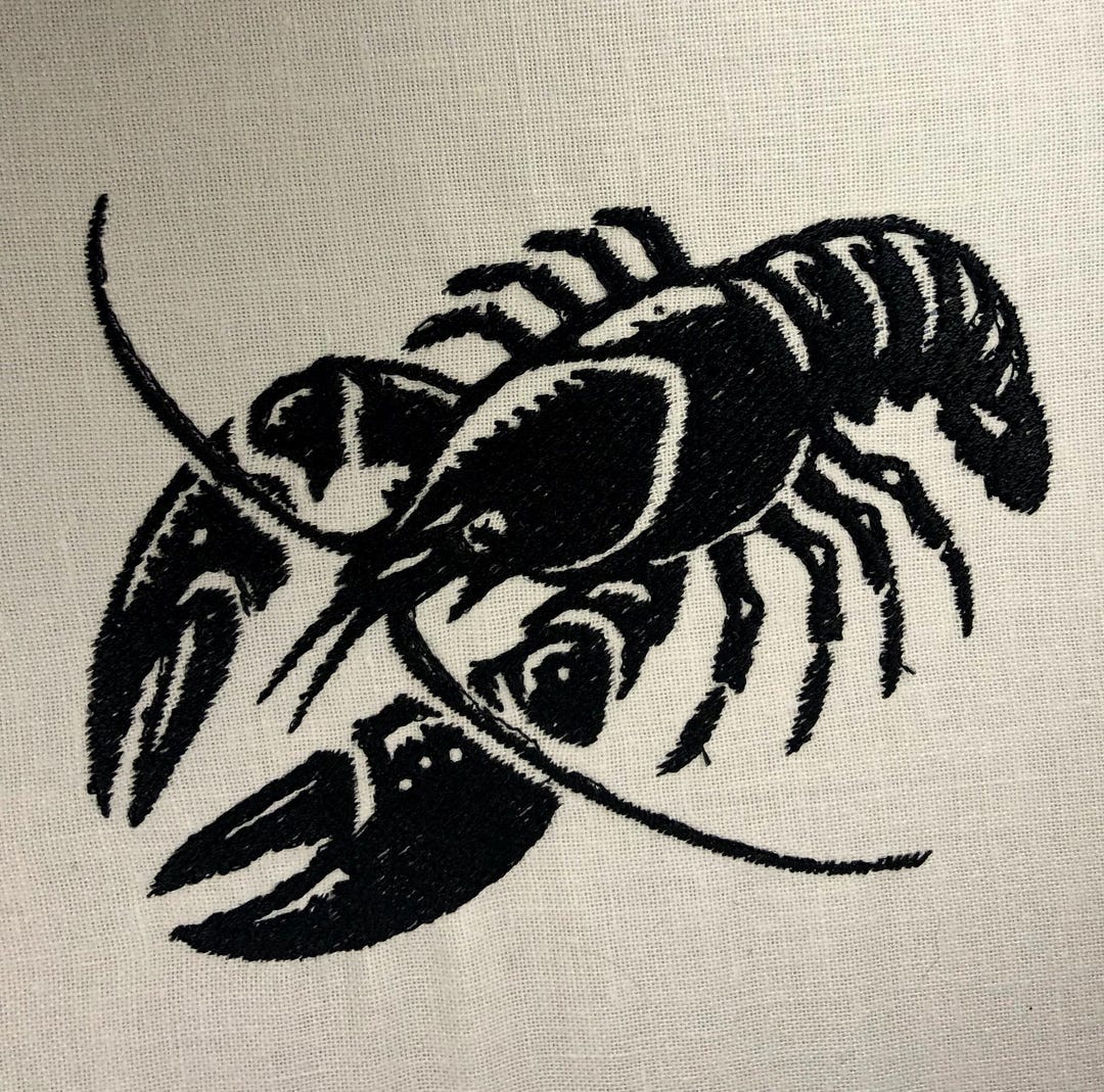 Lobster Embroidery Pattern Machine Embroidery Design Seafood Digital ...
