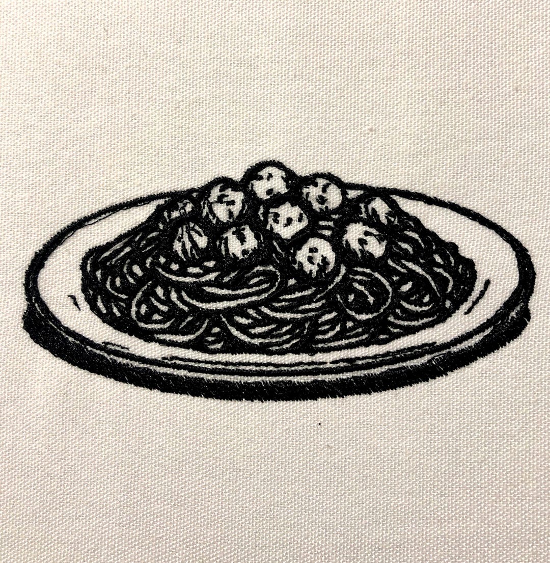 Spaghetti Dinner Machine Embroidery Pattern Meatballs Embroidery Design ...